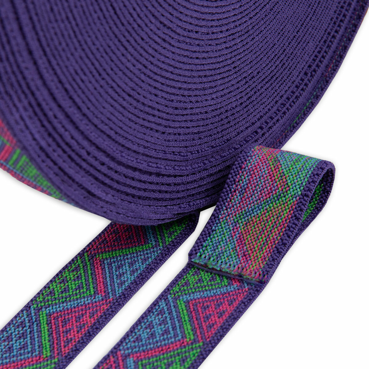 Эластичная Беларусь 25 мм 1 мм 16с3893 (р. 9310 ) 20 м тканая №000145 фиолетовый/салатовый/голубой/яр. розовый