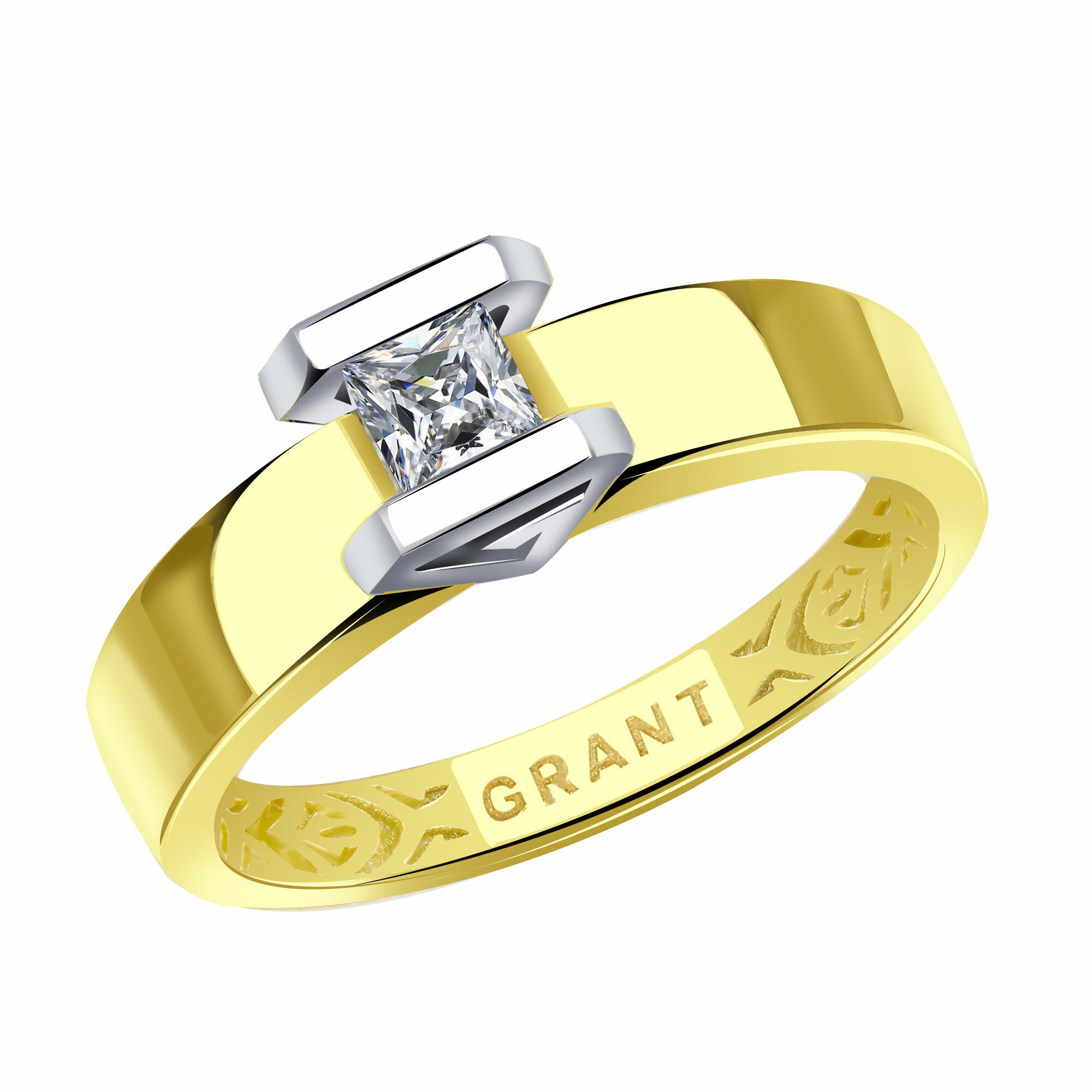 Кольцо, желтое золото, 585 проба, бриллиант