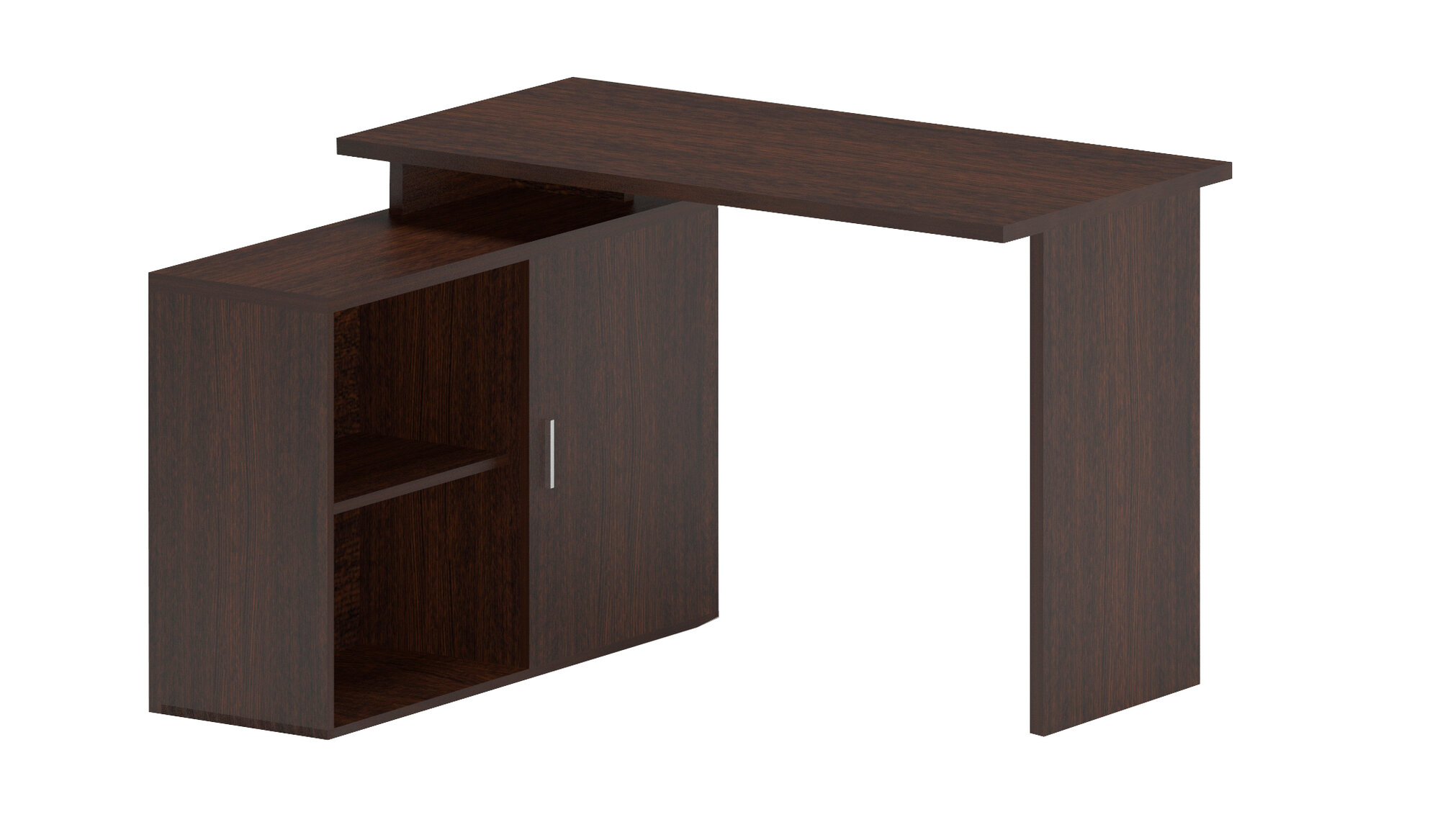 Стол компьютерный Мэрдэс СКЛ-Прям120+ТБЛ-2, венге, с полками, 120х96х77 см