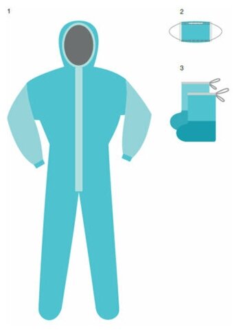 Комплект одноразовой одежды защитный (комбинезонбахилымаска) КХ-87 гексаразмер 56-58