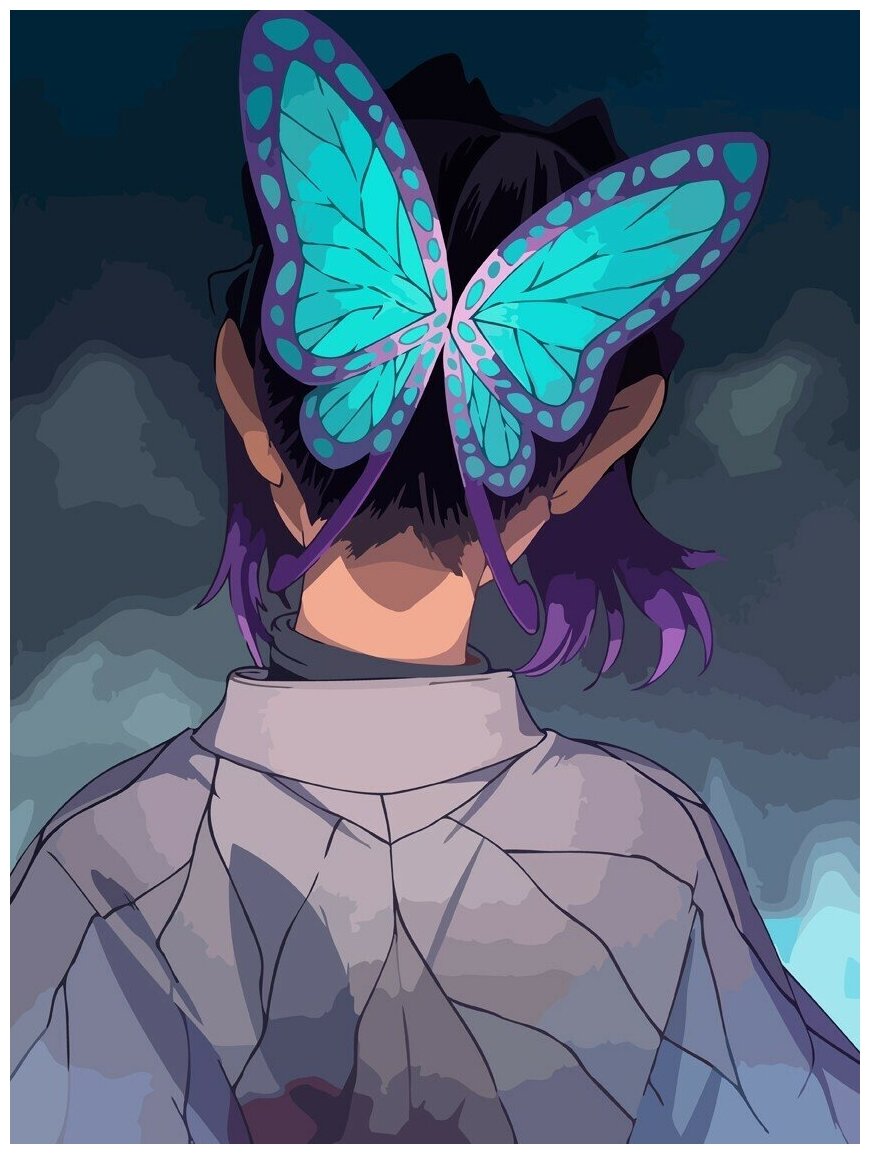 Картина по номерам на холсте Аниме Клинок рассекающий демонов Кочу Шинобу - 7534 В 30x40