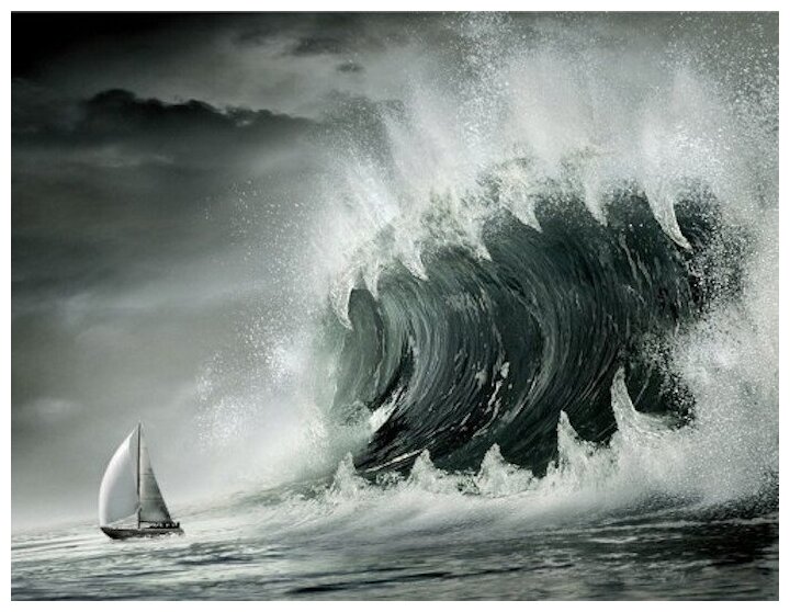 Набор алмазной вышивки "Буря", размер 50х37см, 44 цвета