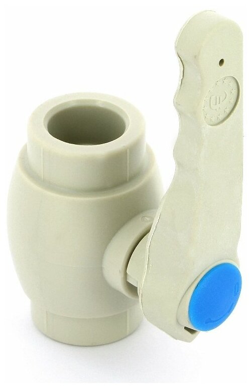 Кран шаровый прямоточный 25 мм с ручкой PP-R под пайку FV-PLAST серый (301025)