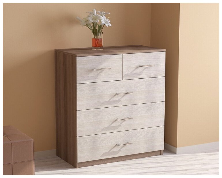 Комод Мебелинк 500-13 Ясень Шимо светлый для одежды 80*90*43