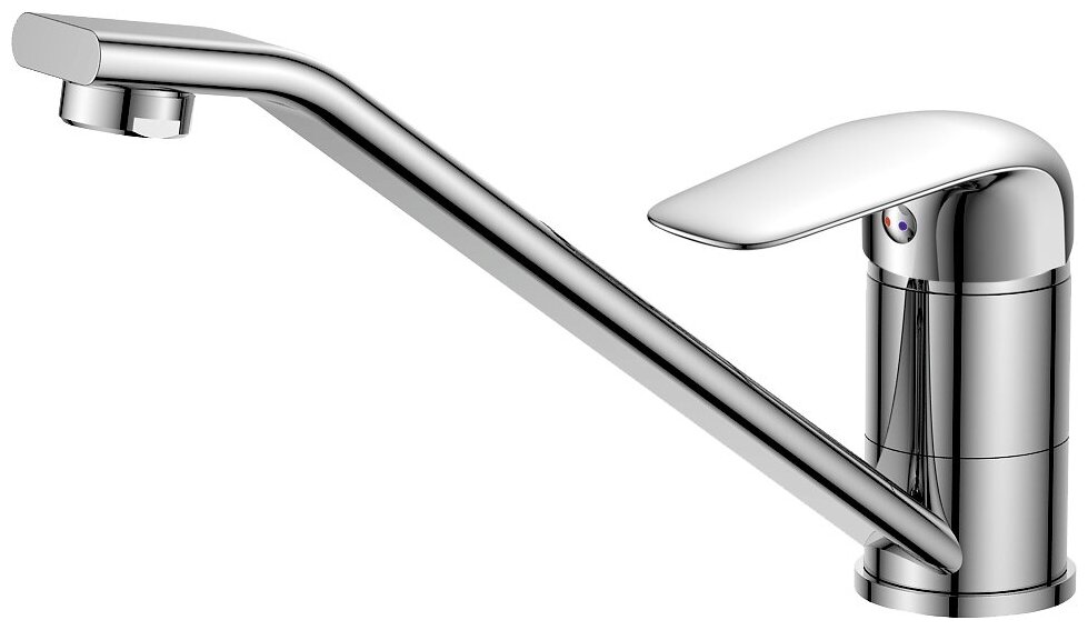 Смеситель для кухни/ кухонной мойки с поворотным изливом (гусаком, носиком) RUSH Fiji (FI1835-25) хром, латунь