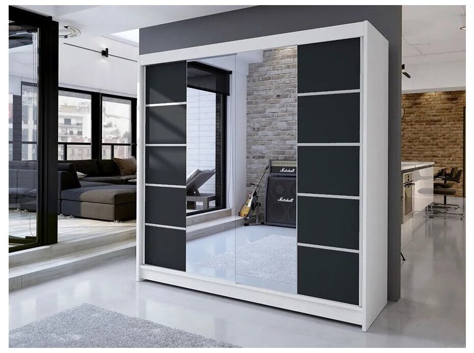 Шкаф-купе Мелисса Венге Цаво 3354/ Белый 101 NOW 220*45*220 см Дом мебели для вас