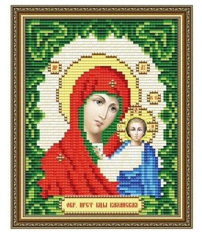 Алмазная мозаика Богородица Казанская 14x17 см.