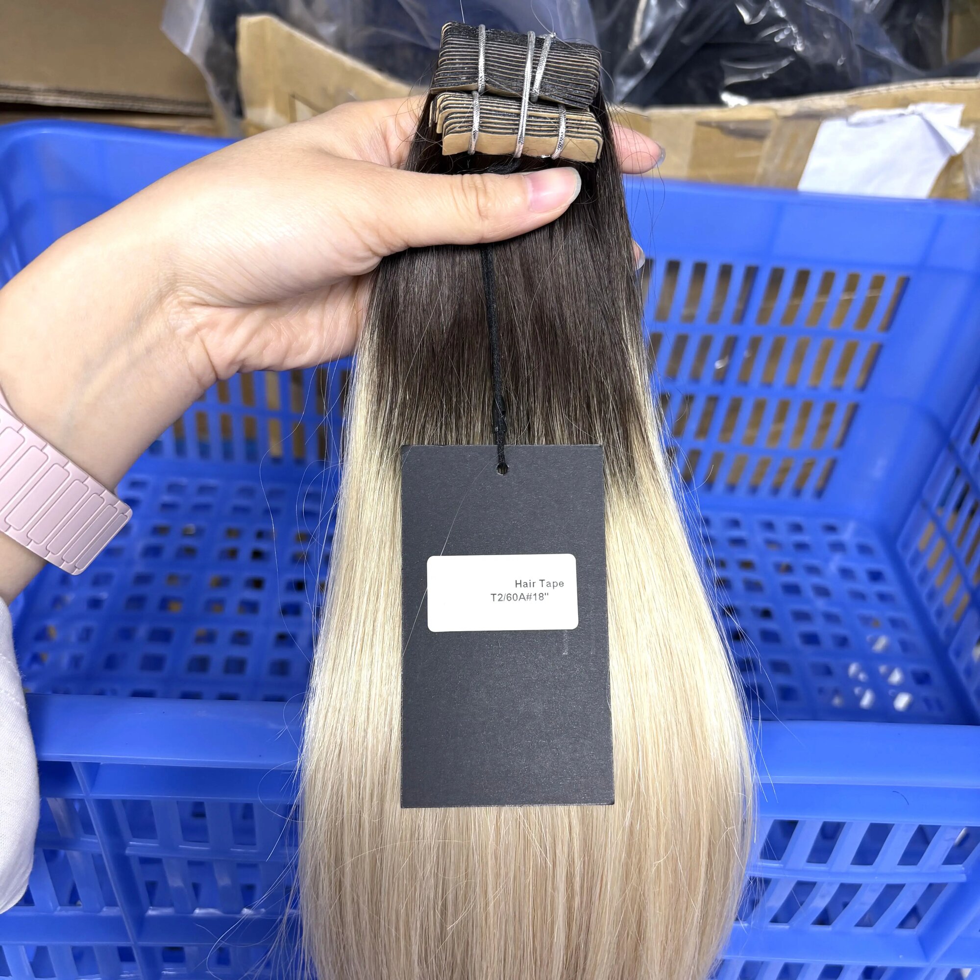 Пряди для наращивания SISTER HAIR Вьетнамские натуральные волосы 50г/20 шт. Черный, 22 дюйма, T2-60A
