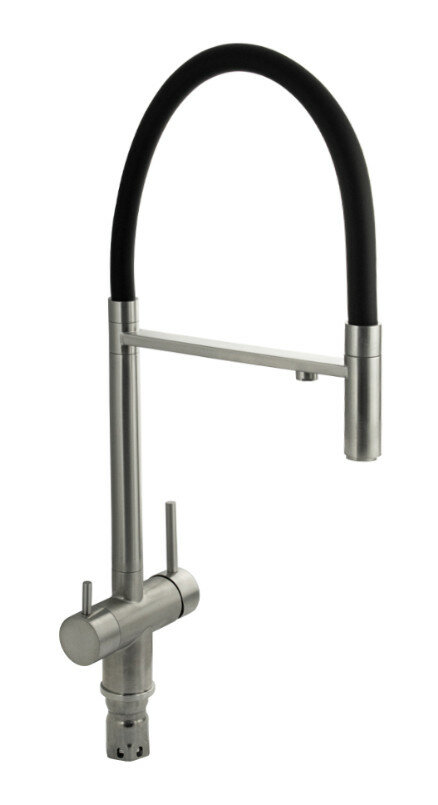 Смеситель для кухни MAGNUS с выходом под фильтр с гибким изливом с-образный (высокий) 91118