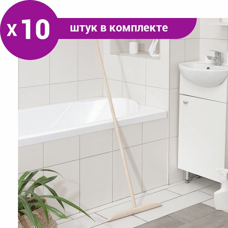 Швабра деревянная, берёзовая, высший сорт, 120 см, колодка 40 см (10 шт)