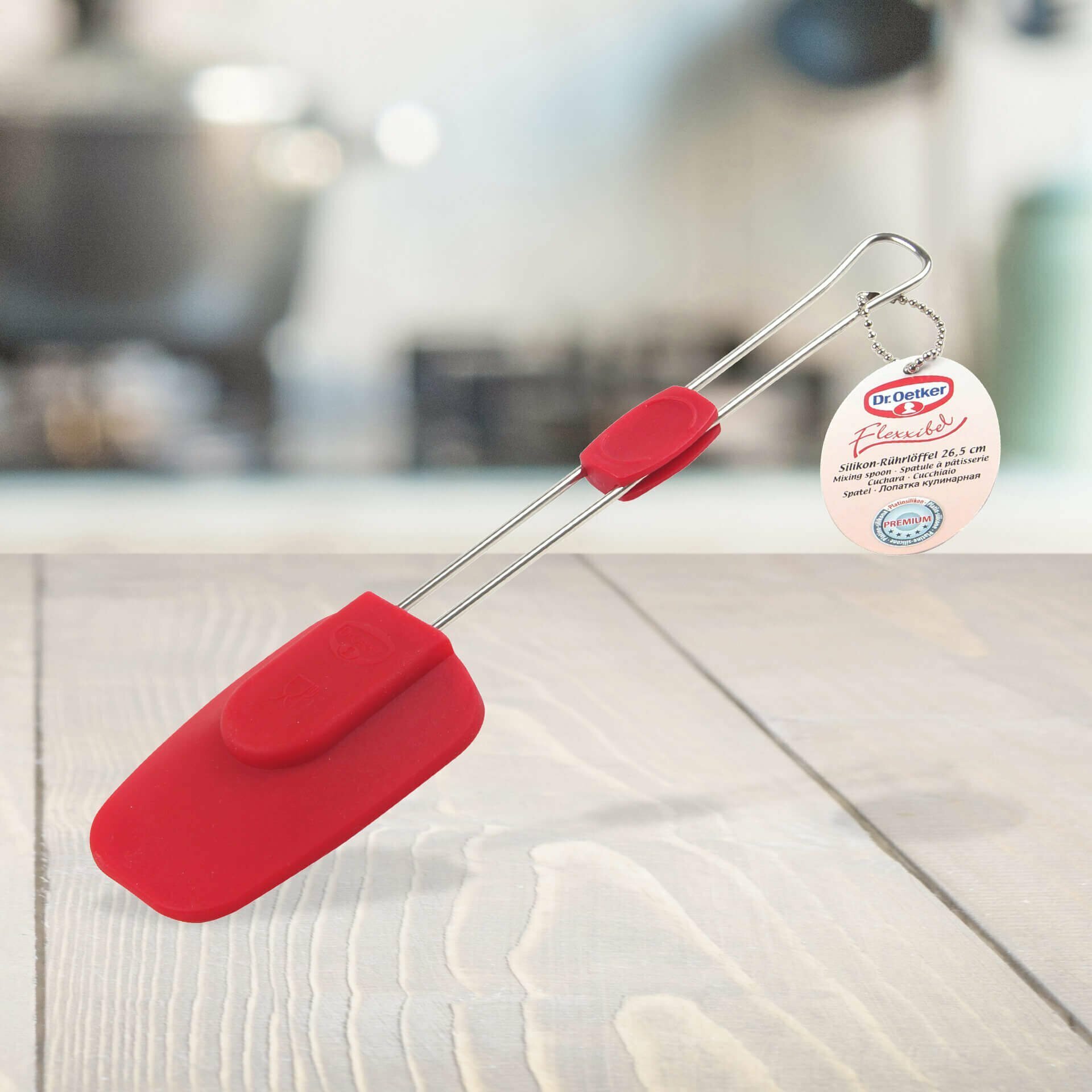 Dr.OETKER Лопатка силиконовая кулинарная Flexxibel, 26 см, скребок кондитерский, кулинарный инструмент, жаропрочная лопатка
