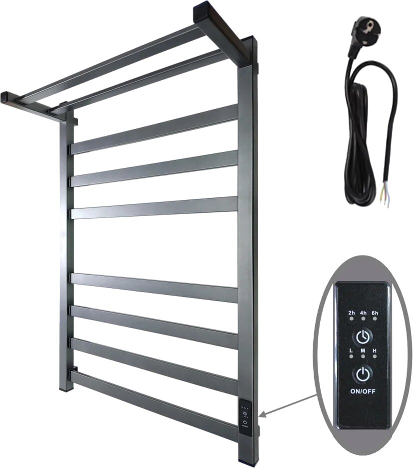 Полотенцесушитель электрический Маргроид 8110-8050-5179-7024 81х50, графитовый серый