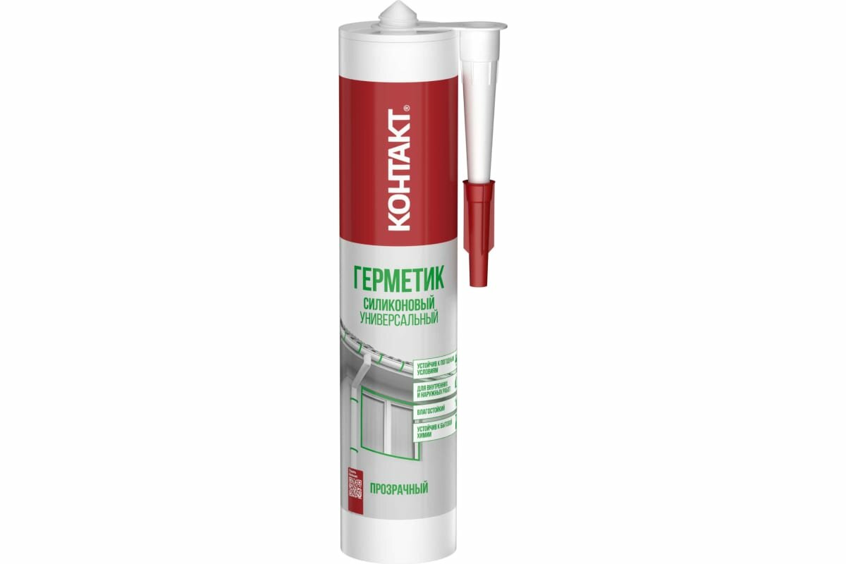 Контакт Силиконовый герметик универсальный прозрачный 280 мл 24496 для ванной и кухни