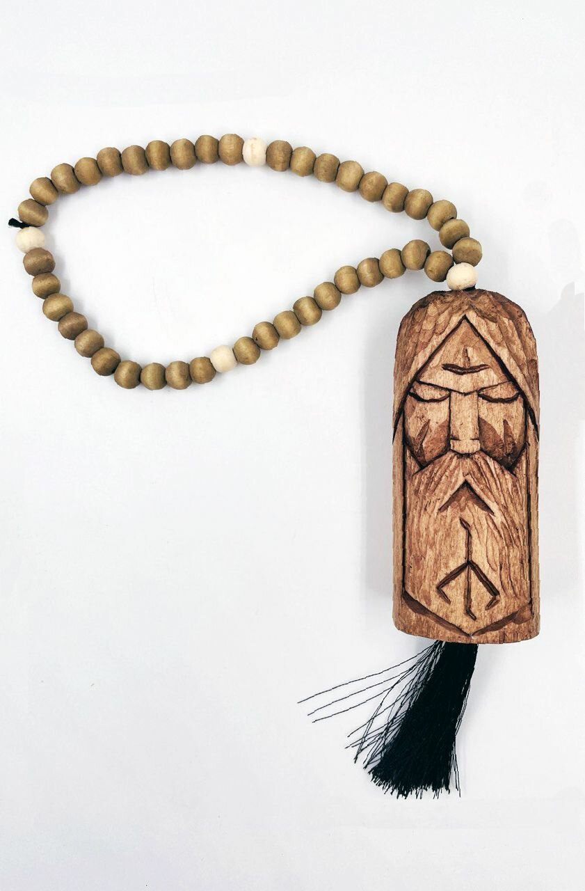 Оберег славянский бог Чернобог 8см 40бусин, подвеска, брелок