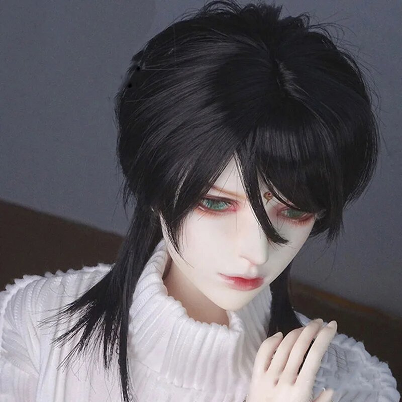 Черный парик для кукол BJD 1/3 1/4 1/6, короткий