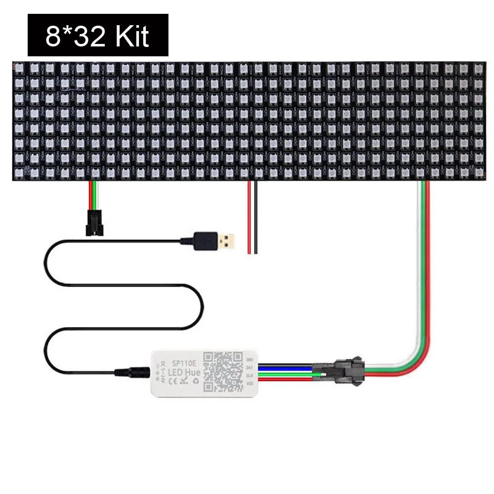 Светодиодная лента Xnbada WS2812B 64/256 пикселей Черный, 8x32 Led Panel Kit
