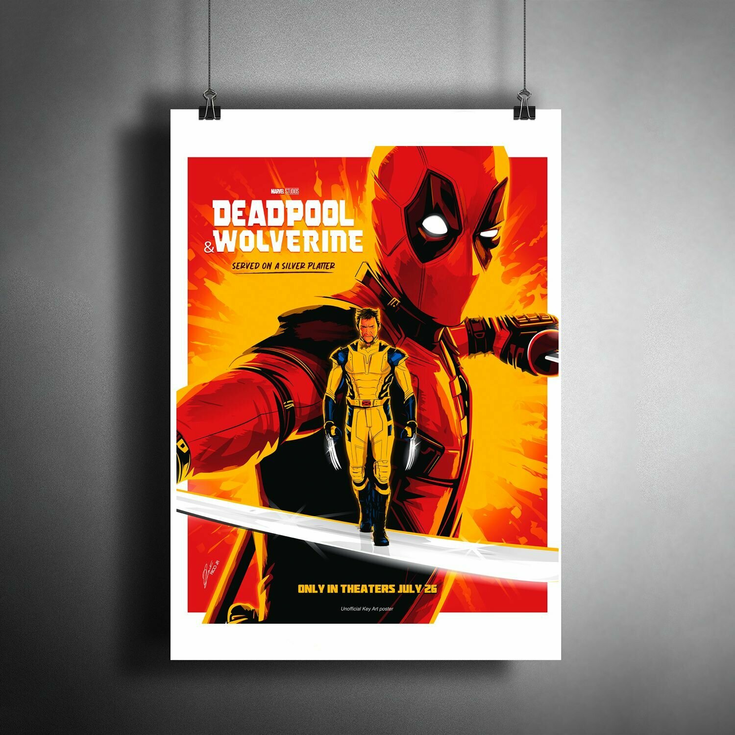 Постер плакат для интерьера Дэдпул и Росомаха
