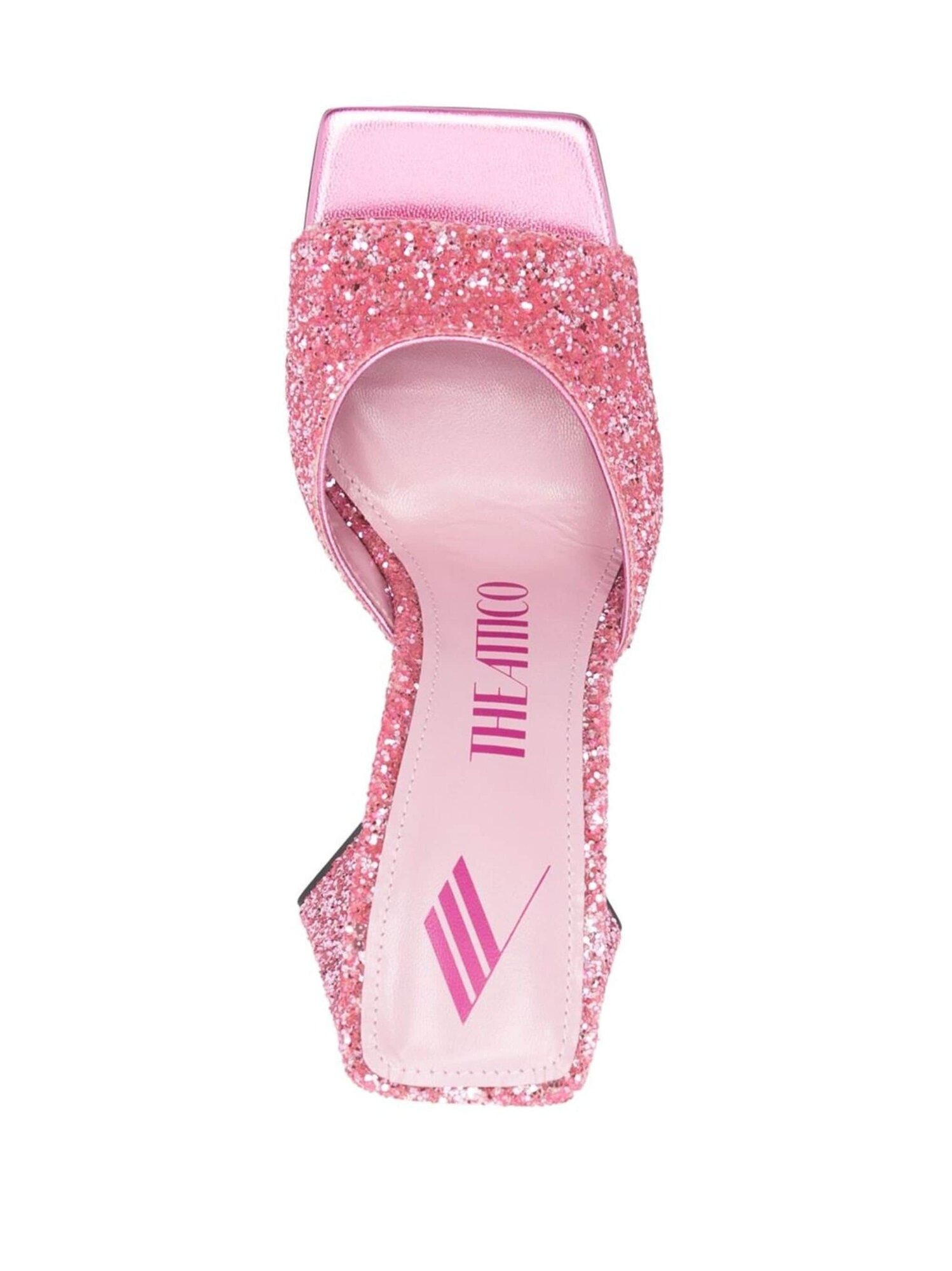 Мюли The Attico Devon 115mm sequin-embellished mules, размер 37.5, розовый — фото 1