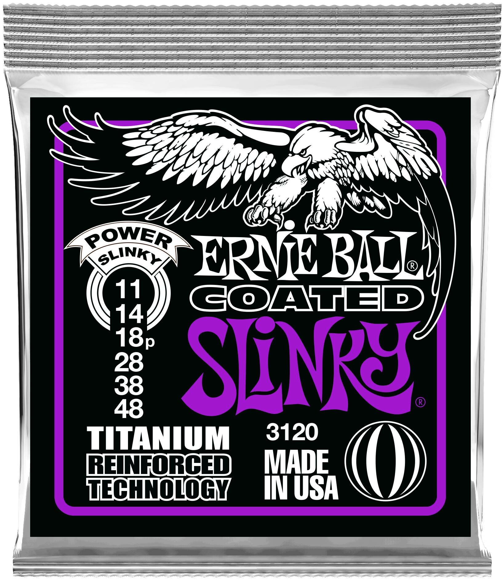 ERNIE BALL 3120 RPS Coated Titanium Slinky Power 11-48 - Струны для электрогитары