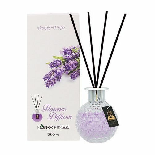 Sandokkaebi Жидкий освежитель воздуха "Aroma Diffuser" (стеклянный флакон + палочки / лаванда) 200 мл