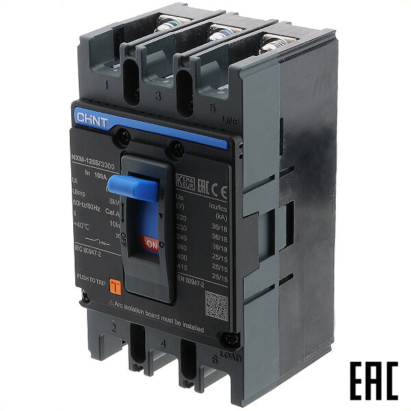 Автоматический выключатель 131362 NXM-125S/3P 100А 25кА при 400В (CHINT)