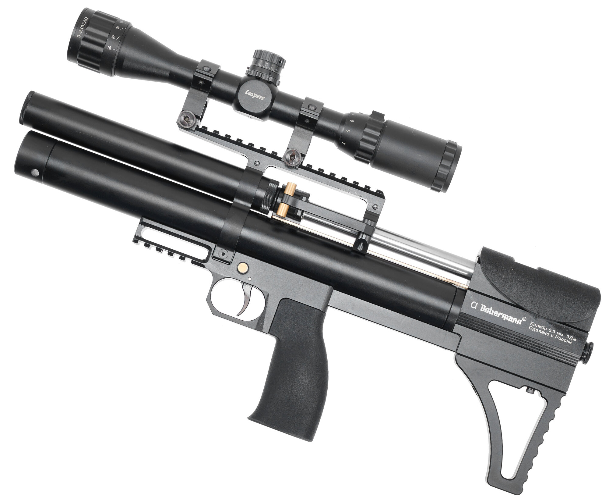Пневматическая винтовка Dobermann Alfa Буллпап 5.5 мм (250 мм, стандартные нарезы, передний взвод)