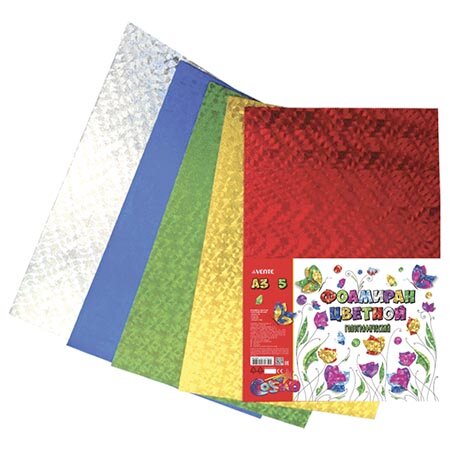 Фоамиран deVente большой формат А3 5л 5цв 2мм голографический