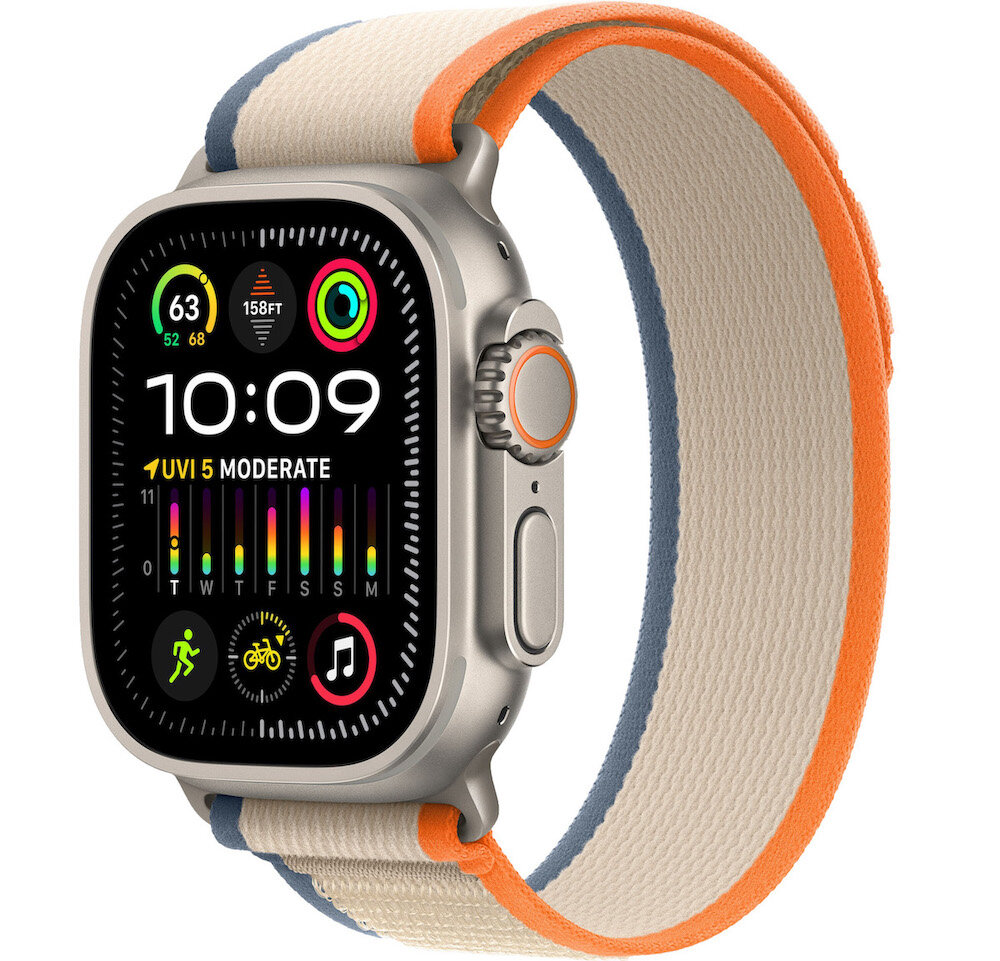 Умные часы Apple Watch Ultra 2 49 мм Titanium Case GPS + Cellular, Orange Beige Trail Loop, размер ремешка S/M
