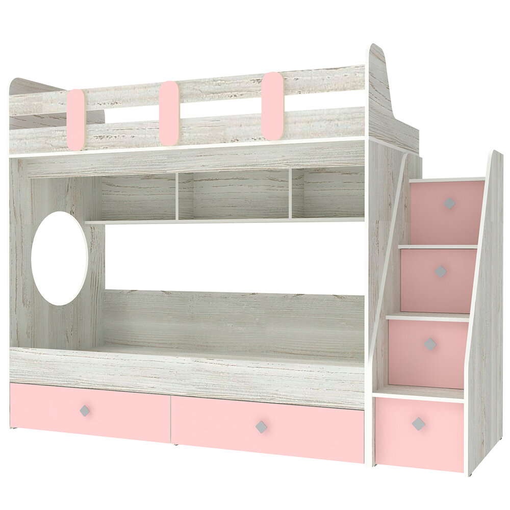 Двухъярусная кровать Фортуна-2 80x180 Винтерберг Розовый