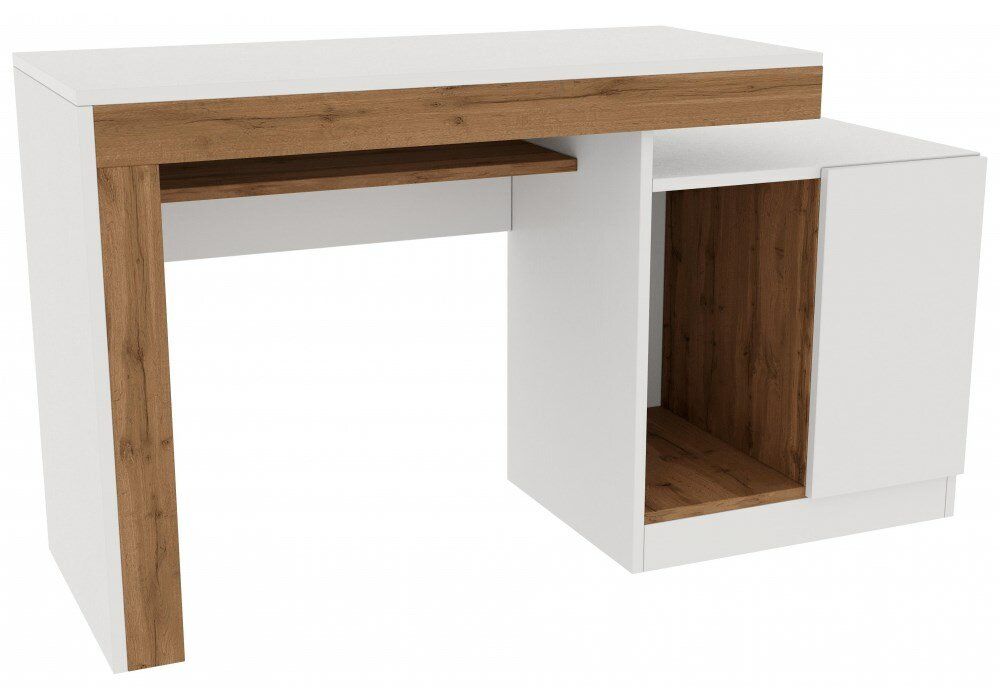 Компьютерный стол Woodville Компьютерный стол Модена белый / дуб вотан