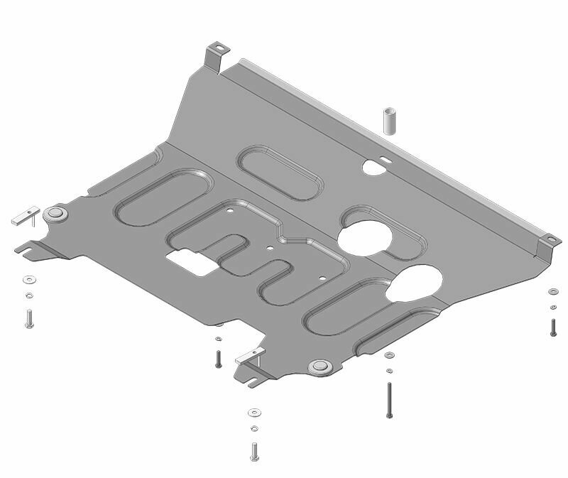 Защита картера Двигателя, КПП. 2 мм, Сталь. для KIA Rio X-Line 2017-2020, Hyundai Solaris 2017-2022, KIA Rio 2017-2020, KIA Rio X 2020-2022, KIA Rio 2021-2022, Solaris KRX 2024-н. в, Solaris KRS 2024-н. в, Solaris HS 2024-н. в. MOTODOR.70912