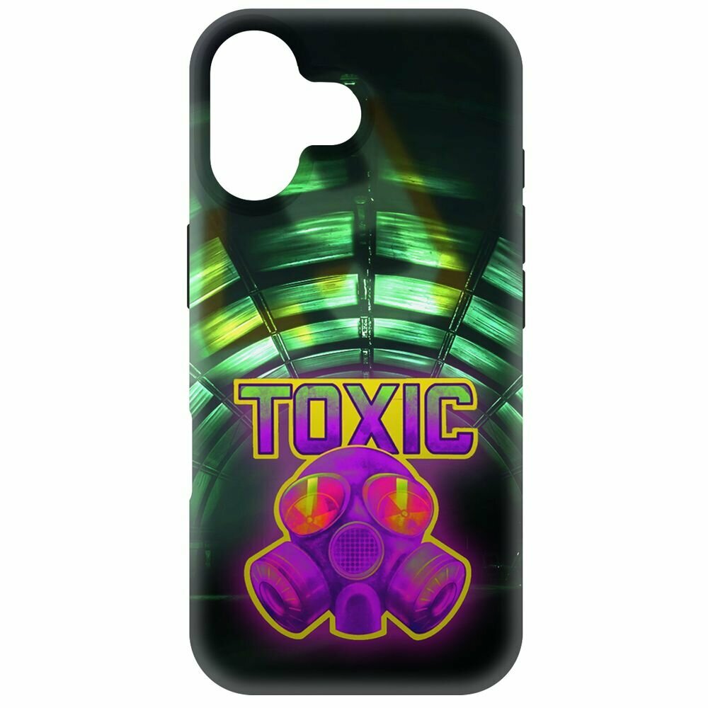 Чехол-накладка Krutoff Soft Case Cтандофф 2 (Standoff 2) - Стикер Toxic для iPhone 16 черный