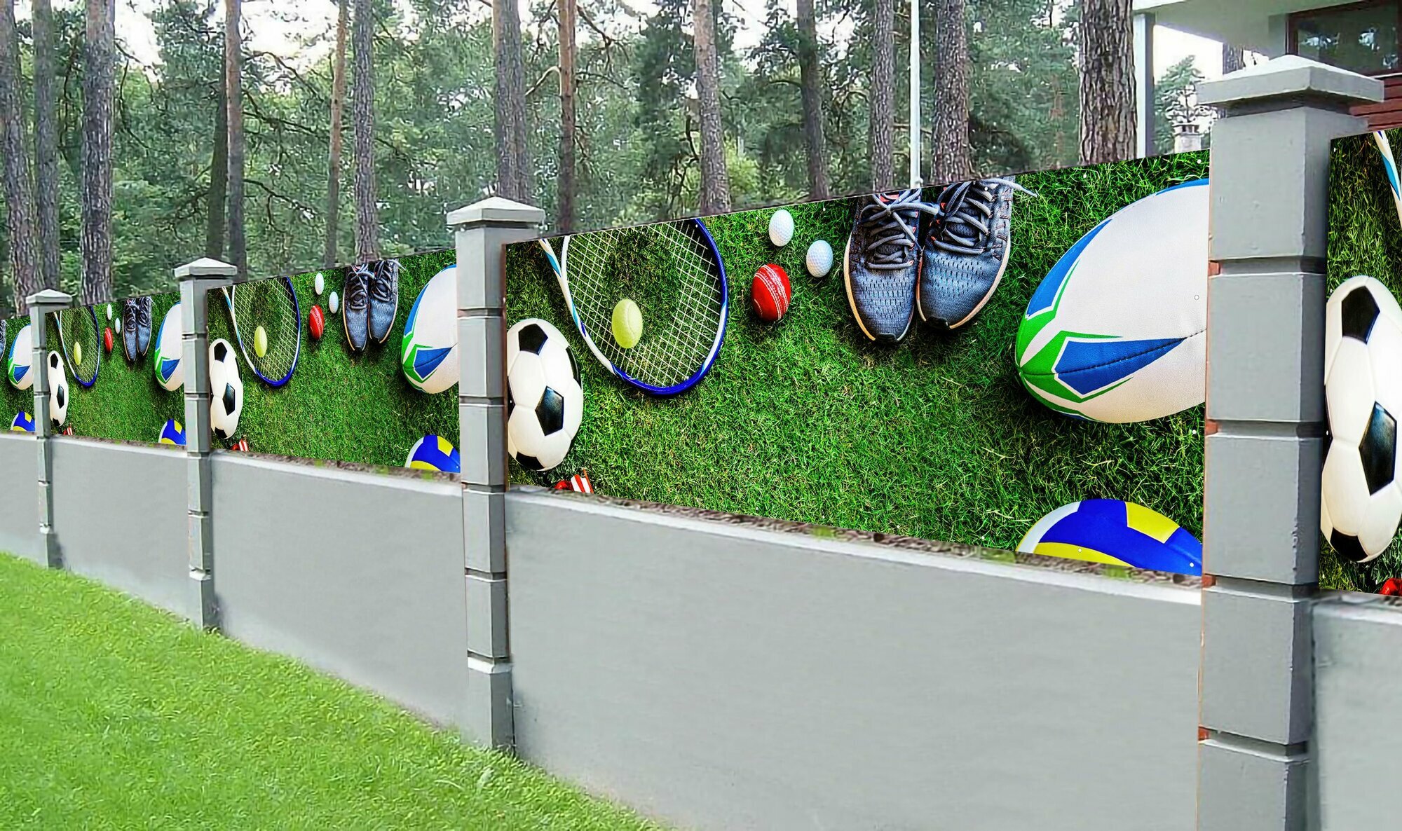 Фотосетка для забора, фасада Фотофасад с люверсами 3 х 1 м