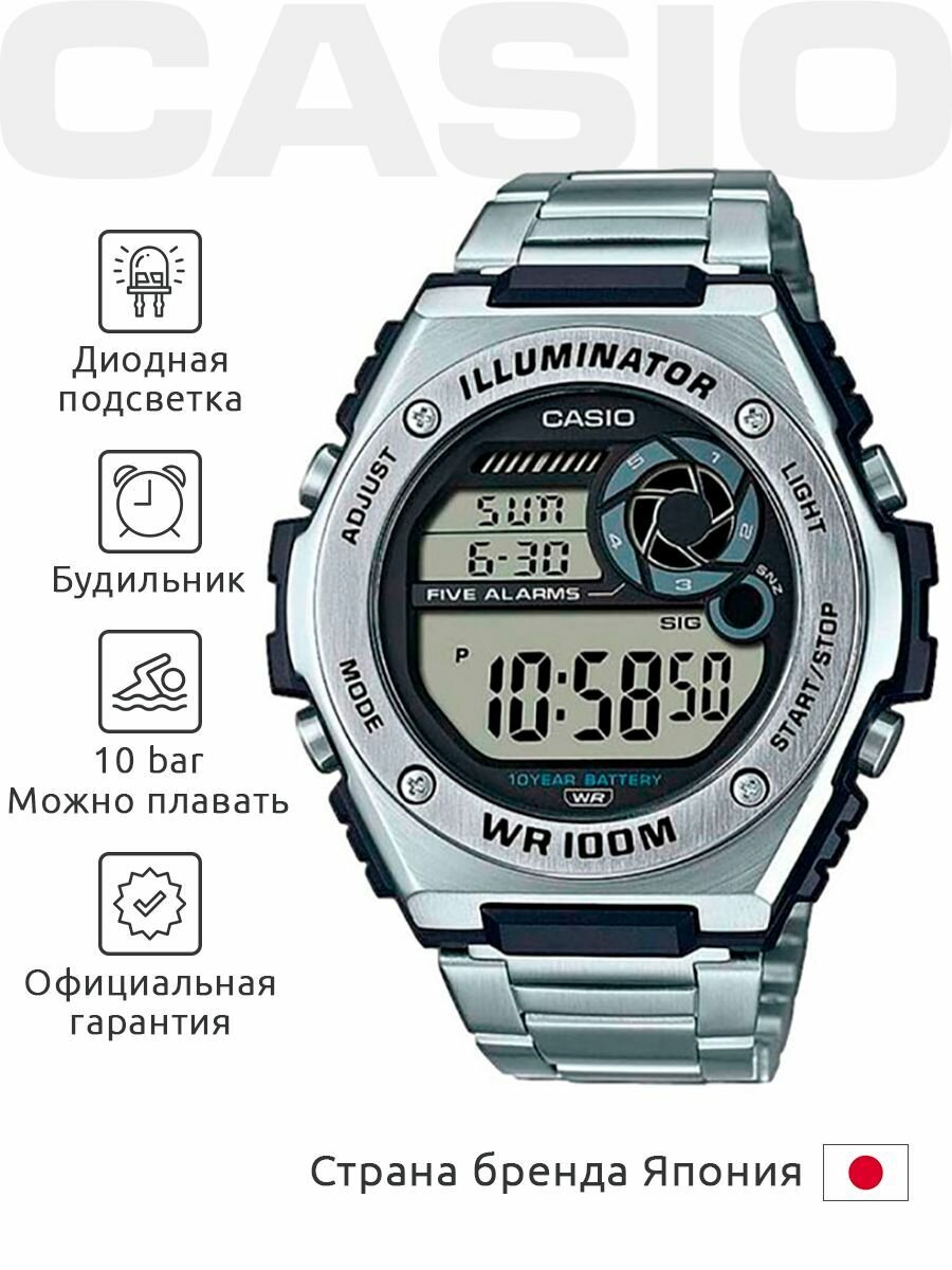 Наручные часы CASIO, черный хром