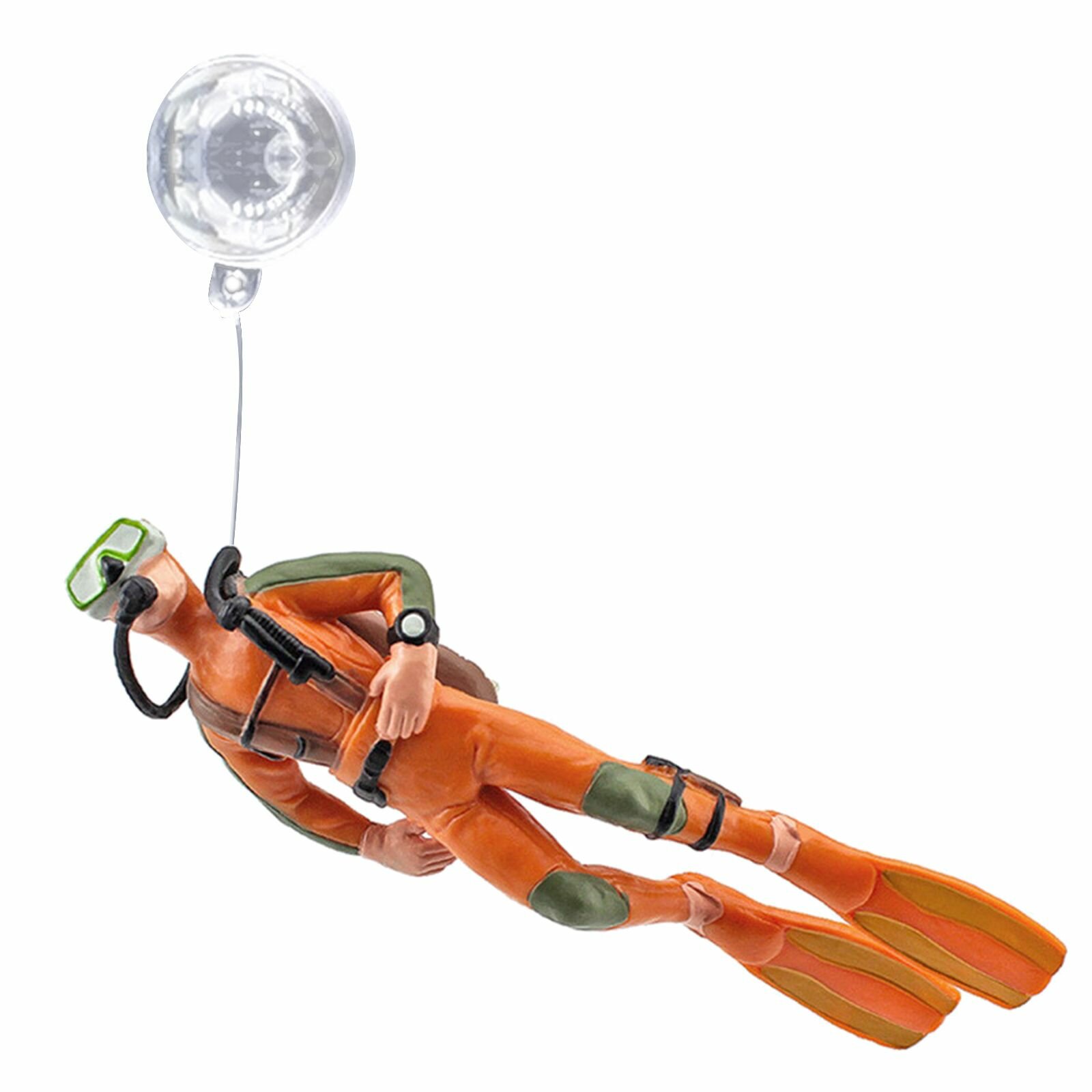 Декорация для аквариума, Аквариумный декор, фигурка дайвера - желтая