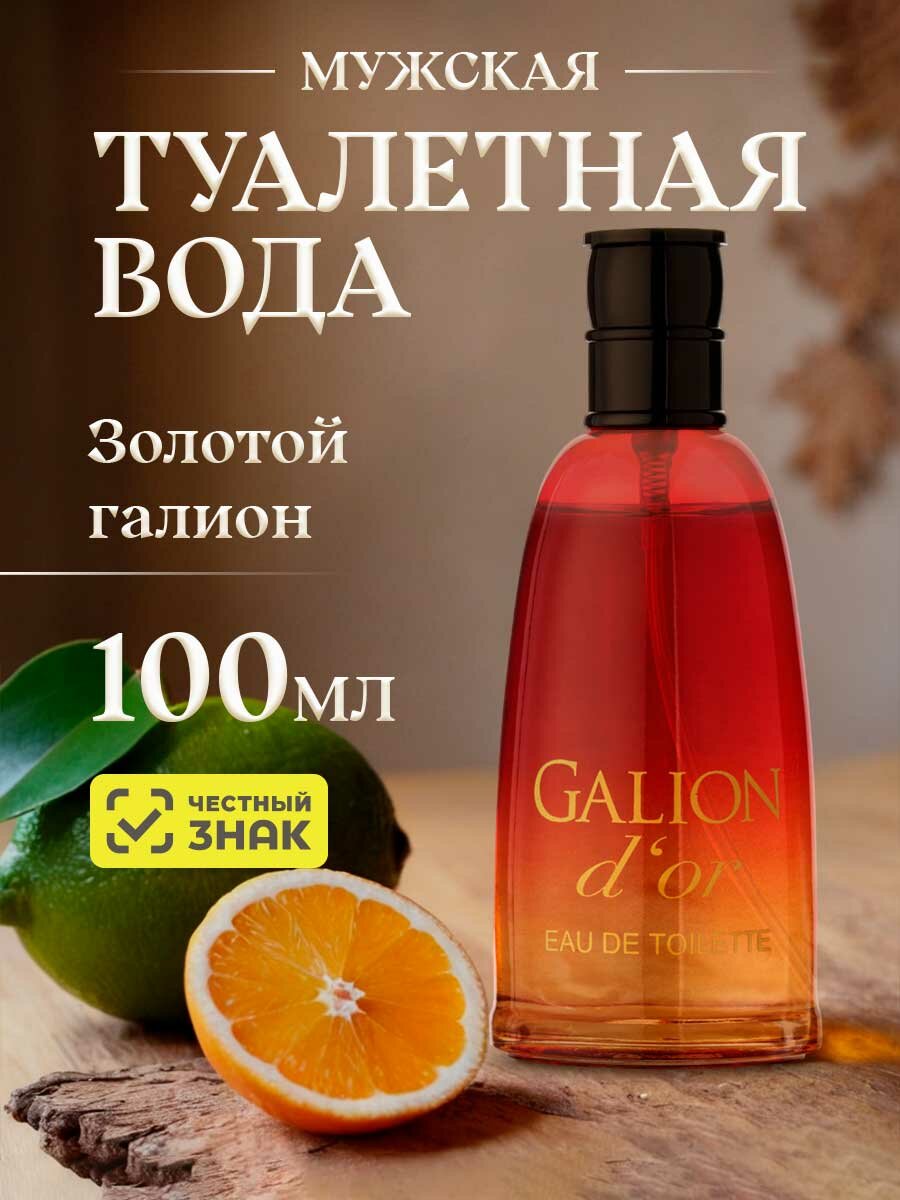 Туалетная вода мужская стойкая Новая заря Золотой Галион Galion d'or 100мл