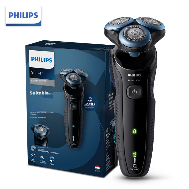 Мужская электробритва PHILIPS Skin-friendly Classic 5 Series S5066/02, черный/синий