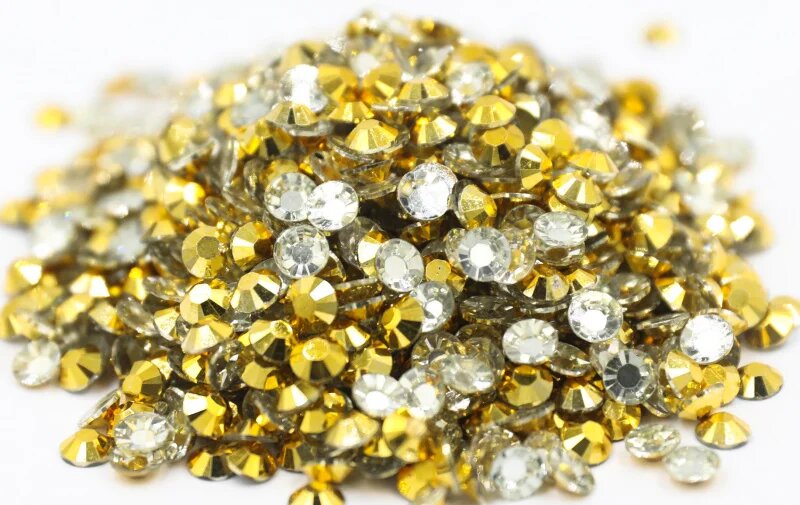 Стразы AB серебристые 2-6 мм из смолы 3mm SS10-1000pcs, Gold Hematite