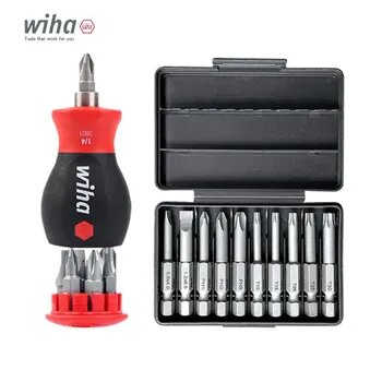 WIHA 16 шт. Набор отверток с коротким хвостовиком, Винты с прорезями Phillips и Torx, нескользящая ручка,90019C