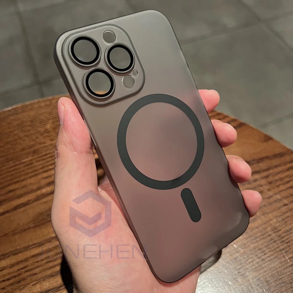 Ультратонкий матовый прозрачный магнитный чехол с Matte Black JKMS CC, For iPhone 14 Pro