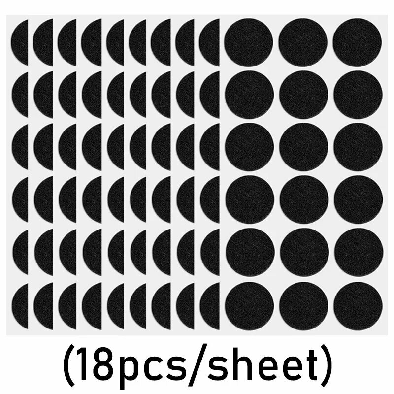 Фетровые накладки для мебели 18/54/90/180 шт 18pcs(1 Sheet), Black Round