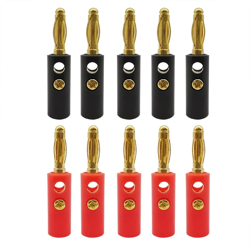 Банановые разъемы ALLiSHOP 4mm, 10 пар, позолота