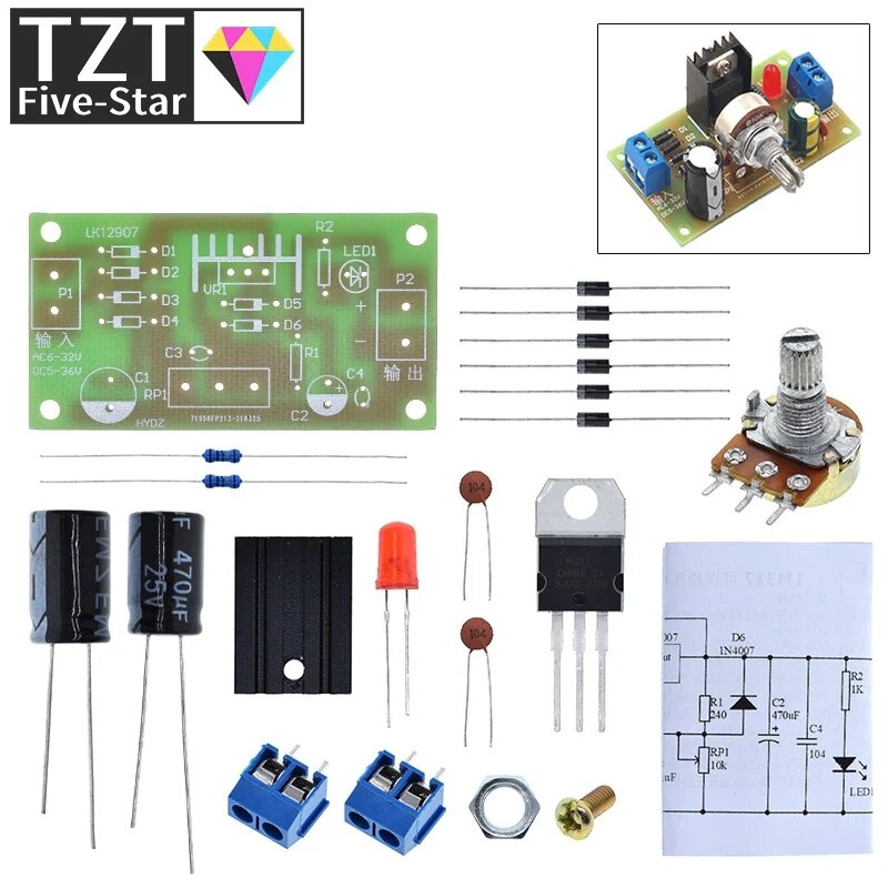 Комплект регулятора напряжения LM317 GREATZT 1PCS