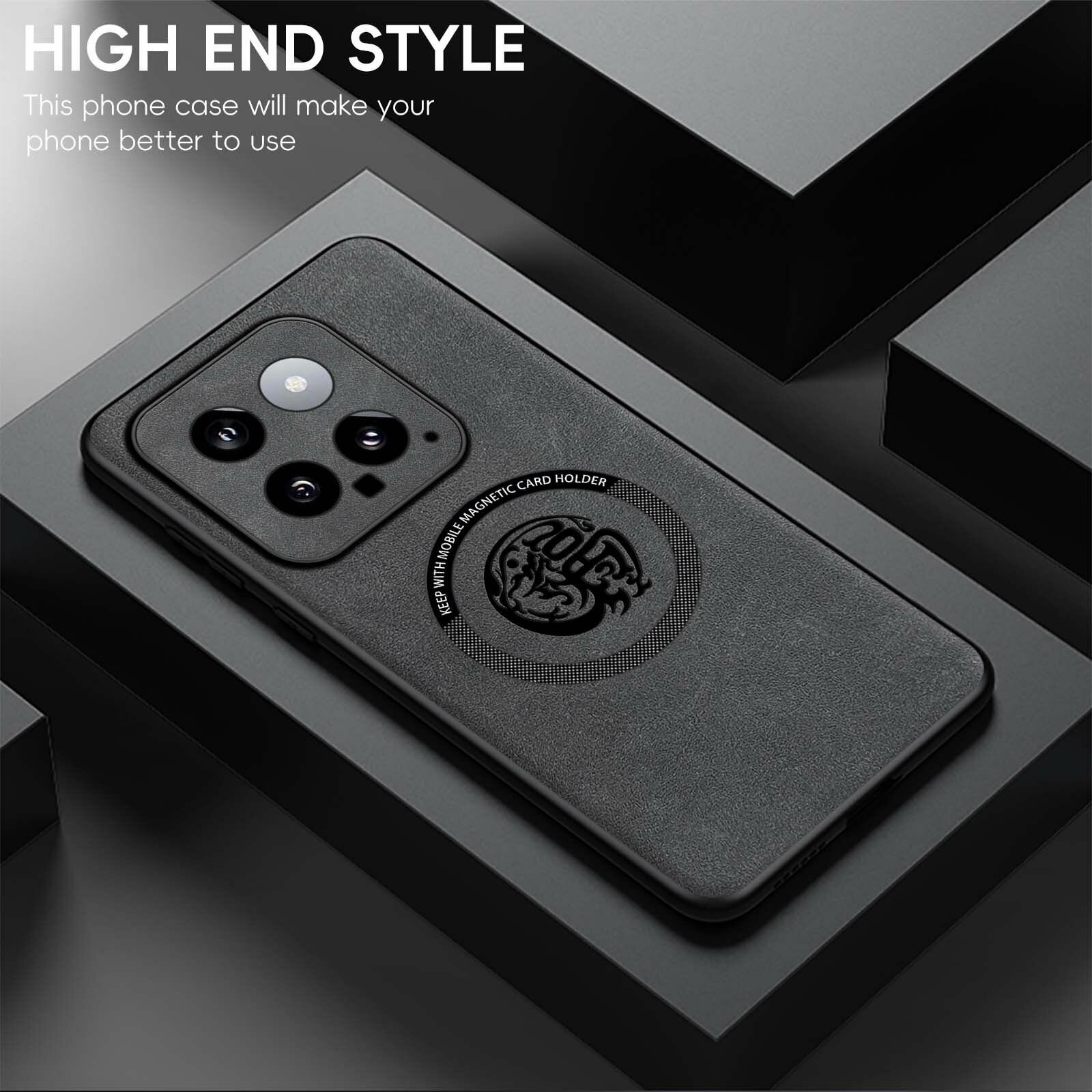 Чехол для смартфона Xiaomi 14/ Сяоми 14 Роскошная кожа magsafe противоударный , Защита от падения, Корпус мобильного телефона с защитой камеры