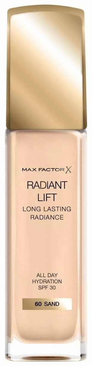 MAX FACTOR radiant lift foundation, long lasting radiance, тональная основа, оттенок 60 Sand