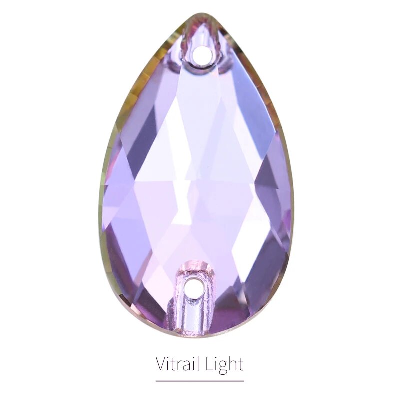 Стеклянные стразы капля Vitrail Light, фиолетовый, 7x12 мм