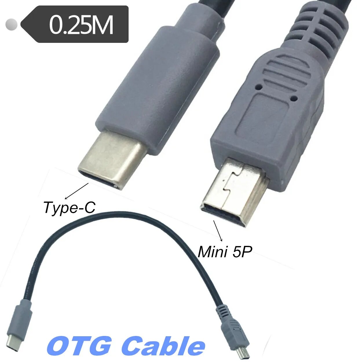 Кабель USB Type-C на Mini USB, 1 м — фото 1