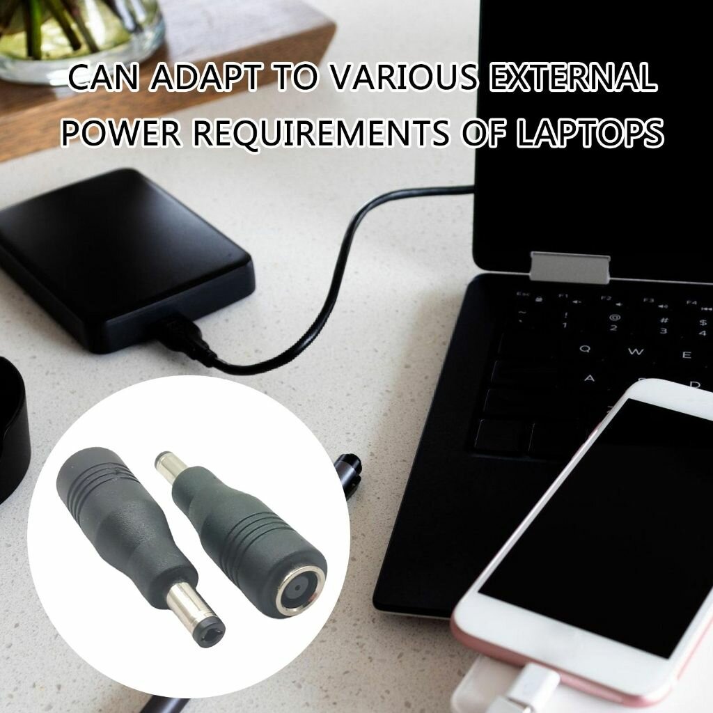 Адаптер питания от DC7.4x5.0 мм до DC5.5x2,5 мм, женский и мужской зарядный преобразователь, черный