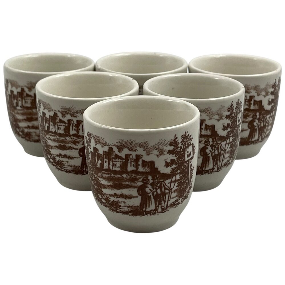 Стопка - пашотница "Пастораль" (набор 6 шт), керамика, 1960-1970 гг, Англия