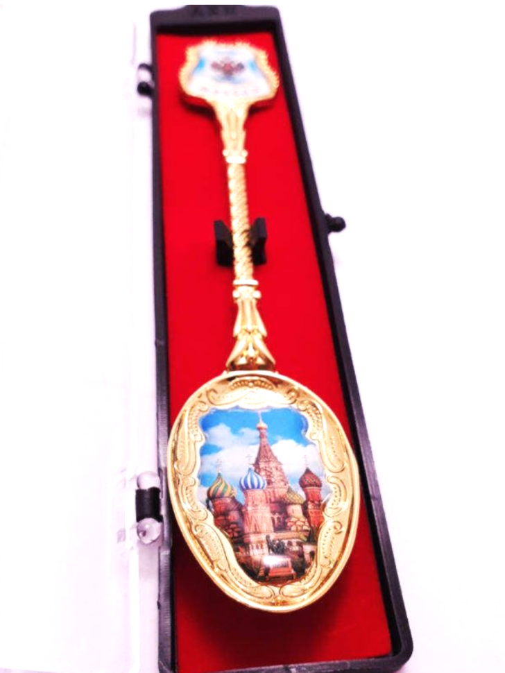 Сувенирная ложка "Московский собор" в пластиковом футляре